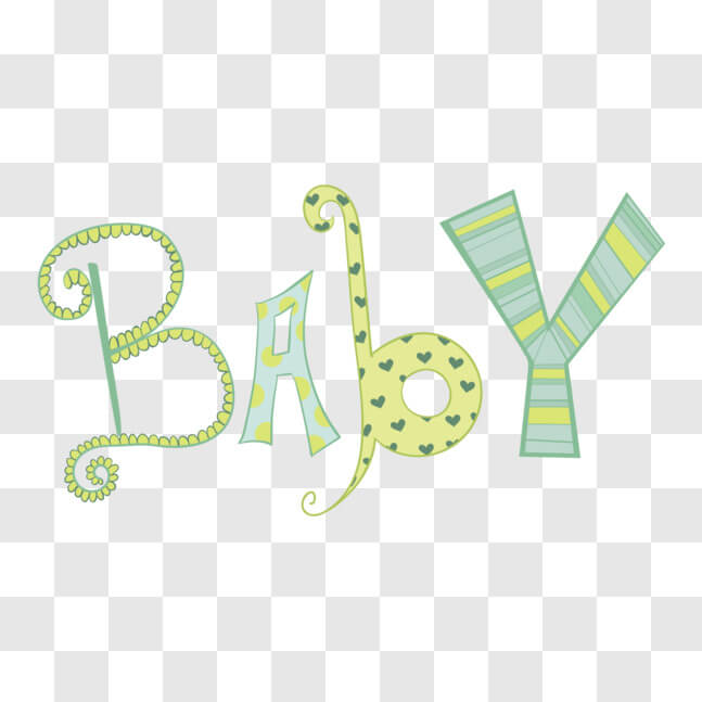 Download Baby Clip Art in Green and Blue Letters with Swirls PNGs ...