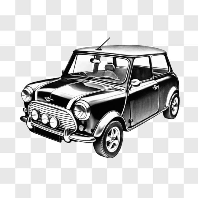 Download Vintage Mini Cooper Car Drawing Sketches Online - Creative Fabrica