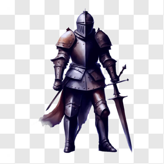 Download Medieval Knight in Armor with Two Swords PNGs Online ...