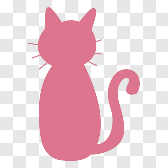 Download Pink Cat Silhouette Standing in Front of Empty Background PNGs ...