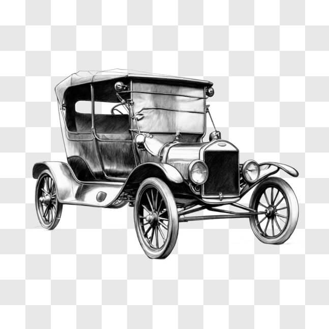 Download Black and White Drawing of Ford Model T Car Sketches Online ...