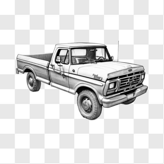 Download Vintage Ford F-150 Drawing Sketches Online - Creative Fabrica