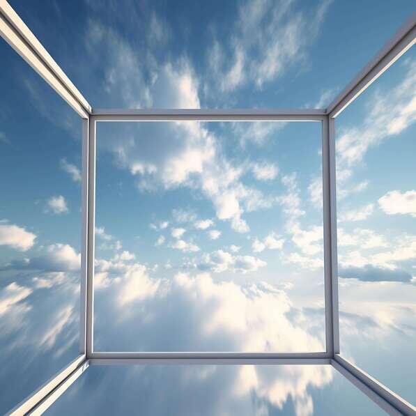 Download Square Glass Window Opening to the Sky with Clouds Backgrounds ...