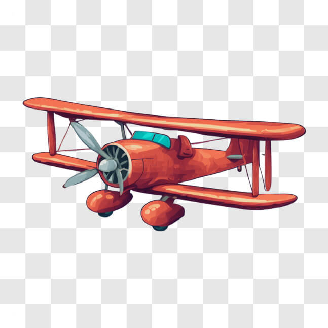Download Orange Biplane Flying in the Dark Cartoons Online - Creative ...