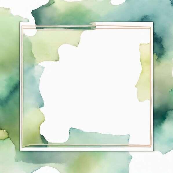Download Green Watercolor Background with Square Frame Backgrounds ...