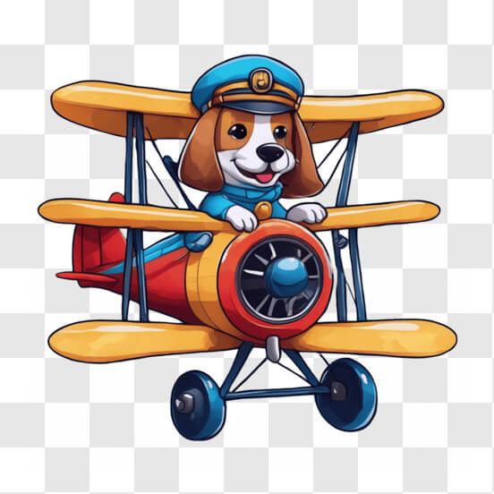 Download Cartoon Dog Flying an Airplane Cartoons Online - Creative Fabrica