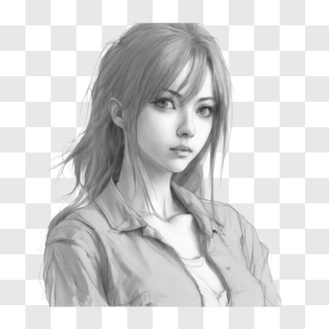 Download Portfolio Showcase Black And White Anime Girl Drawing Sketches Online Creative Fabrica