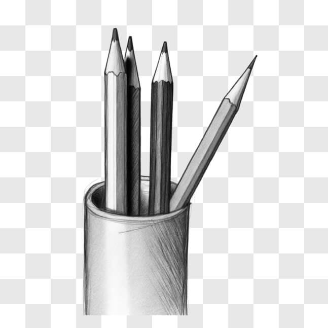 Download Neatly Arranged Pencils in Cups Drawing Sketches Online ...