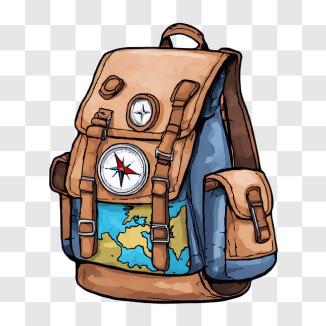 Download Travel-themed Decorated Backpack with Maps, Globes, and ...