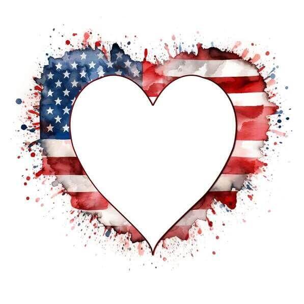 Download Heart-shaped American Flag Frame for Patriotic Events ...