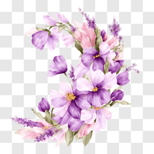 Download Crescent-shaped Purple and Lavender Floral Arrangement PNGs ...