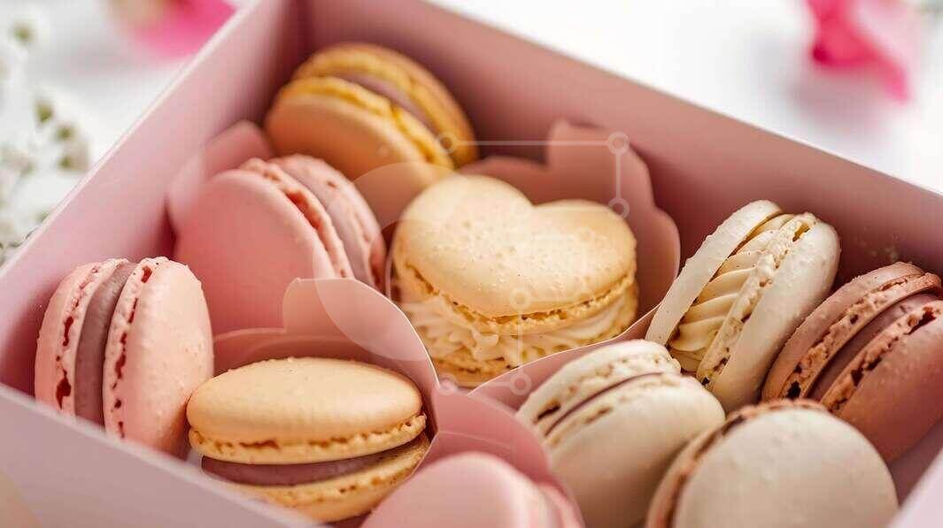 Delicious Macaroons in Various Shapes and Colors stock photo | Creative ...