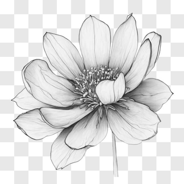 Download Upside Down Peony Flower Drawing Sketches Online - Creative ...