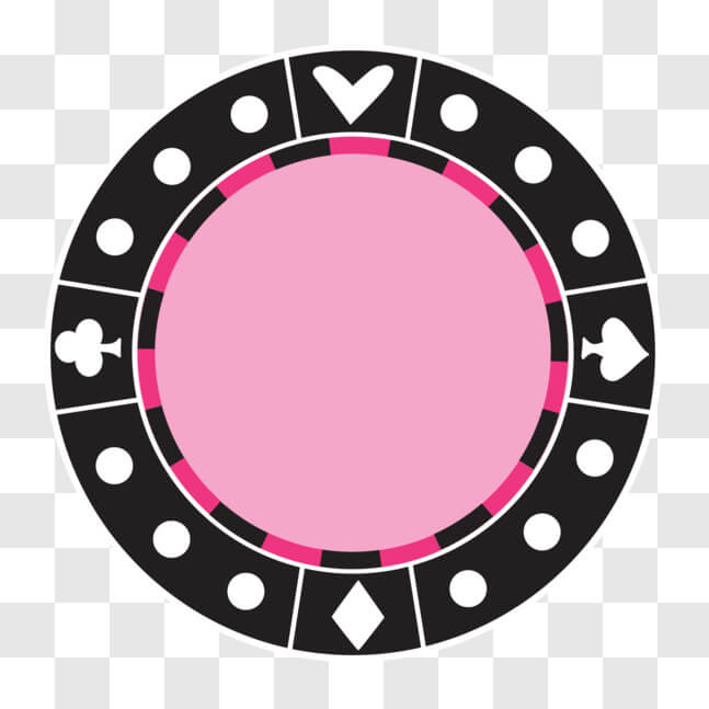 Download Pink Poker Chip with Black and White Designs PNGs Online ...