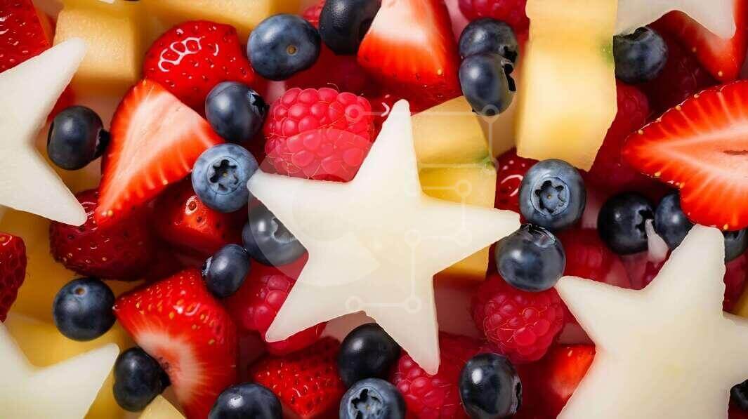 Colorful Fruit and Cheese Platter stock photo | Creative Fabrica