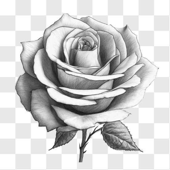 Download Black and White Rose Drawing Sketches Online - Creative Fabrica
