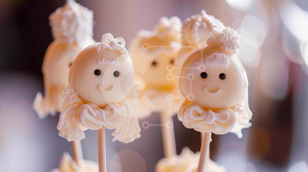 Adorable Cake Pops with Fondant Faces stock photo | Creative Fabrica