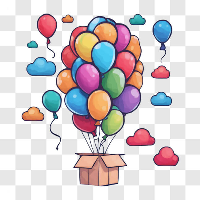 Download Colorful Balloons in a Cardboard Box Cartoons Online ...