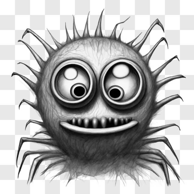 Baixe Ilustração preto e branco de um inseto feio com olhos grandes ...