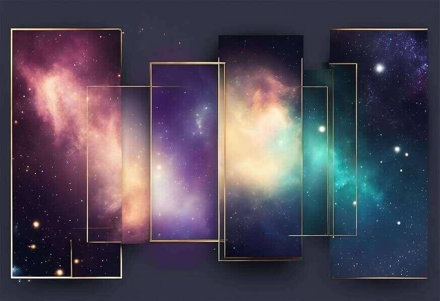 Download Colorful Space-themed Squares with Stars and Planets ...