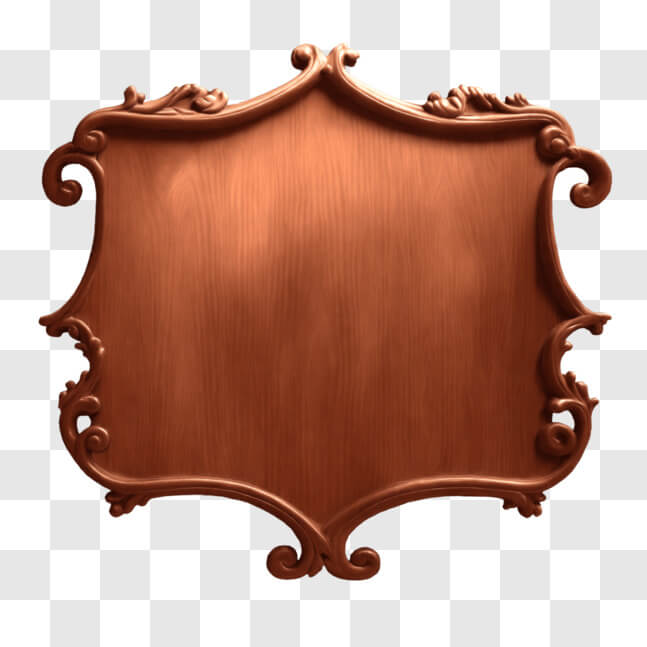 Download Ornate Wooden Plaque with Intricate Carvings on Black ...
