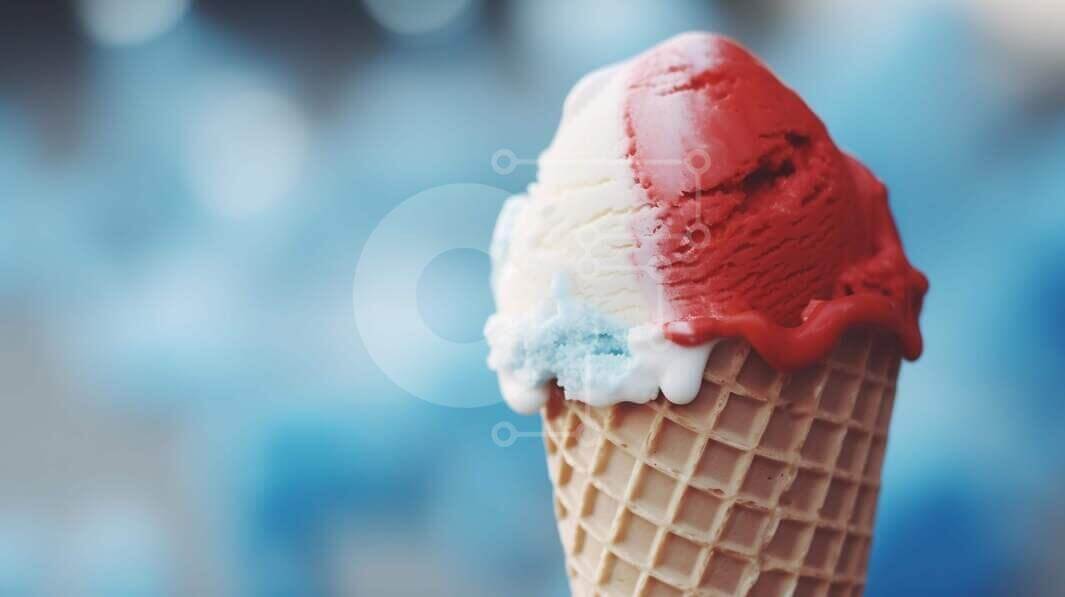 Enjoy A Patriotic Treat With A Red White And Blue Ice Cream Cone