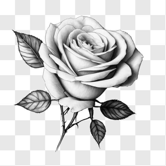 Download Black and White Rose Drawing Sketches Online - Creative Fabrica