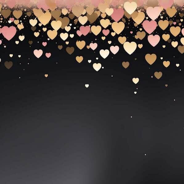 Download Black and Gold Wedding Background with Floating Hearts ...