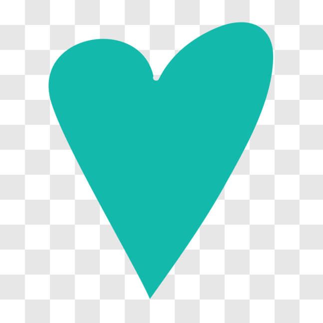 Download Teal Heart Symbol on White and Black Background PNGs Online ...