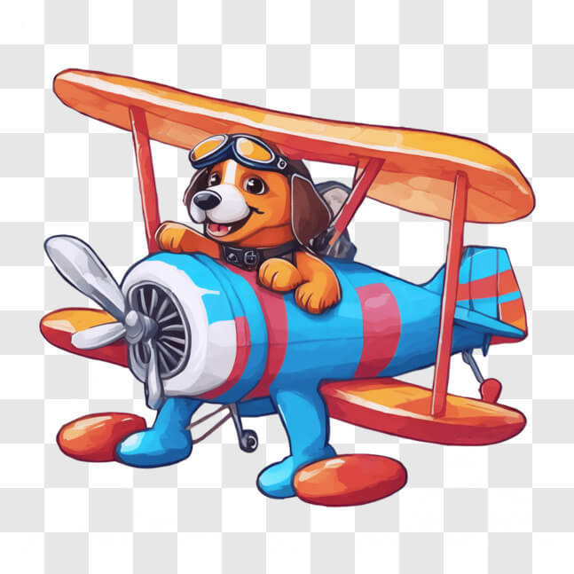 Download Cartoon Dog Flying an Airplane Cartoons Online - Creative Fabrica