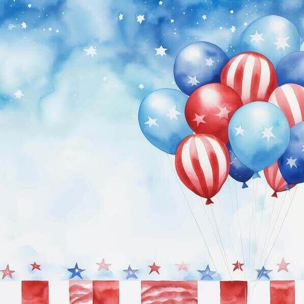 Download 4th of July Balloon Watercolor Painting Backgrounds Online ...
