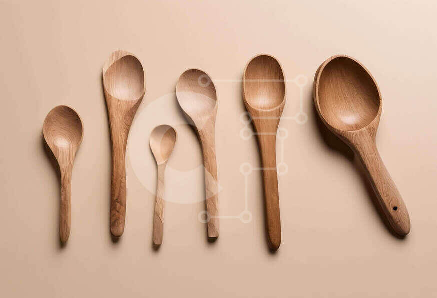 Assortment of Wooden Spoons in Various Shapes and Sizes stock photo ...