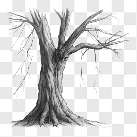 Download Black and White Drawing of Olive Tree Sketches Online ...