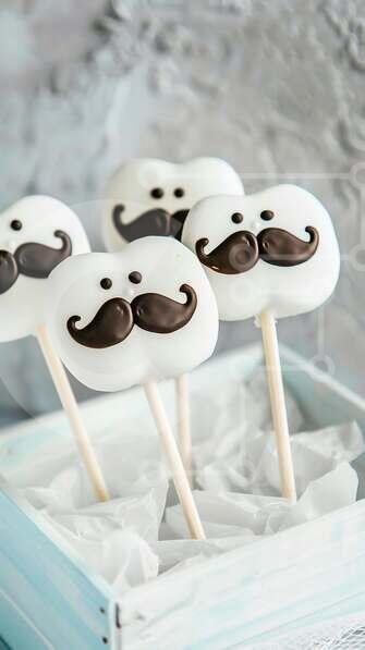 Delicious Mustache Cake Pops stock photo | Creative Fabrica