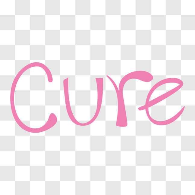 Download Pink Cure Word on Black Background PNGs Online - Creative Fabrica