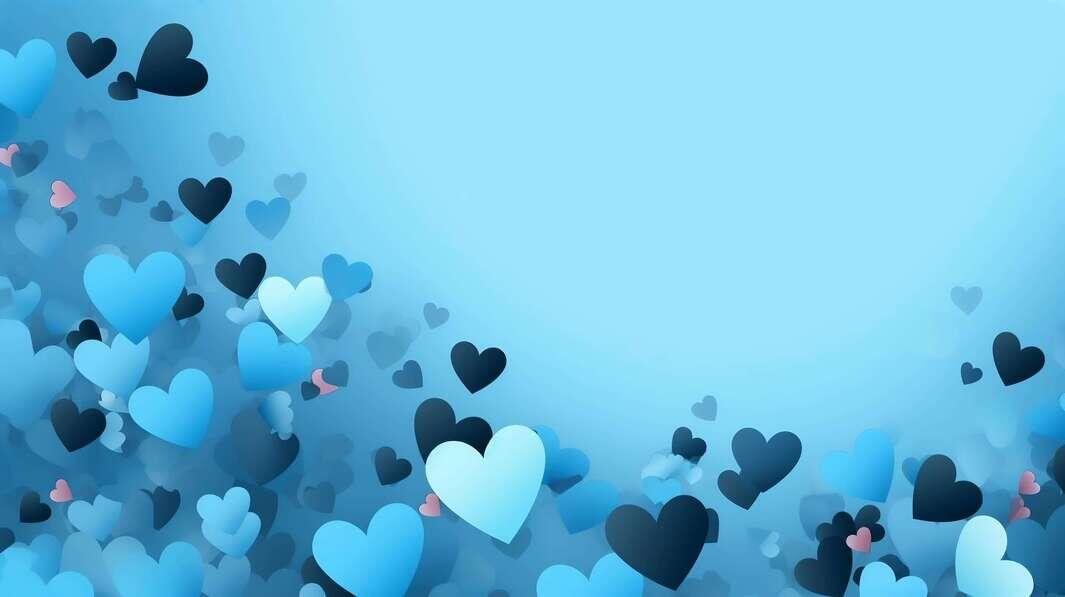 Descarga Corazones Azules en un Fondo Azul Fondos En Línea - Creative ...
