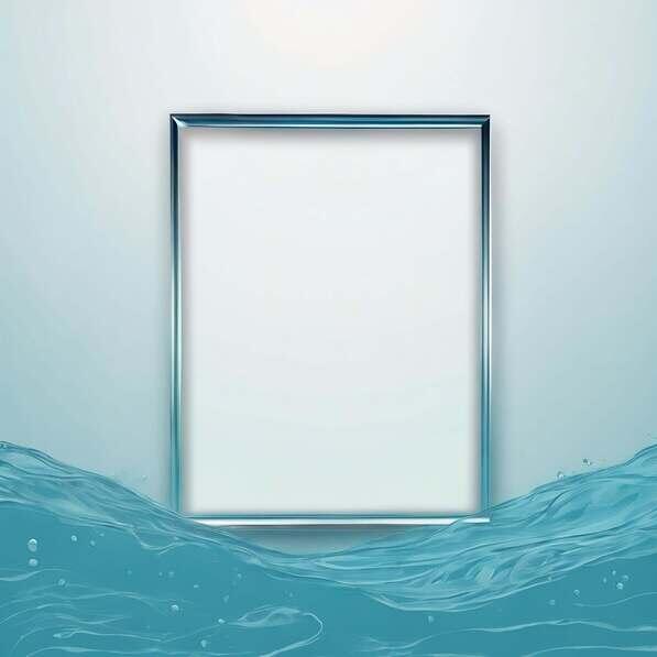 Download Empty Floating Frame in Blue Water with Splashes Backgrounds ...