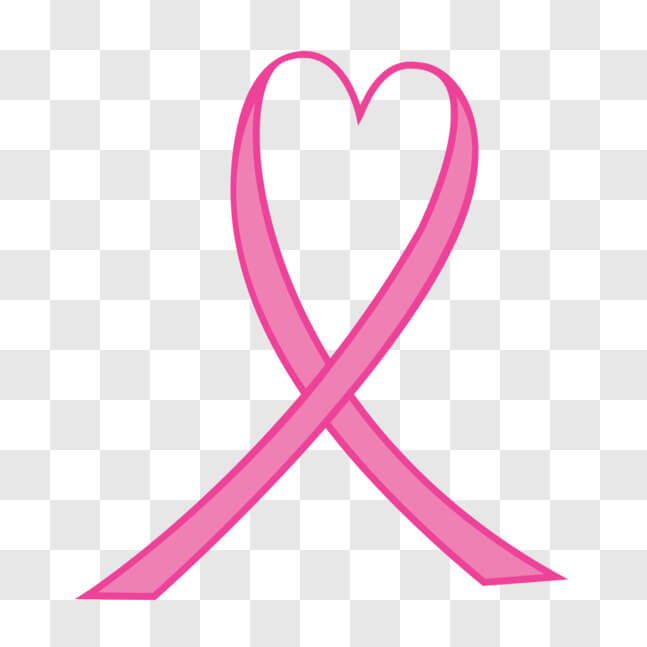 Download Pink Ribbon with Heart for Cancer Awareness PNGs Online ...