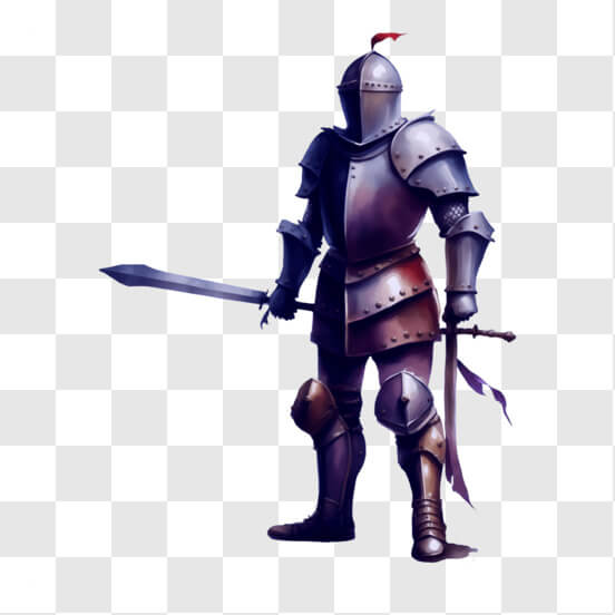 Download Medieval Knight in Full Armor with Sword and Shield PNGs ...