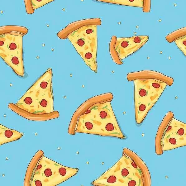 Download Colorful Pizza Slice Seamless Pattern on Blue Background ...