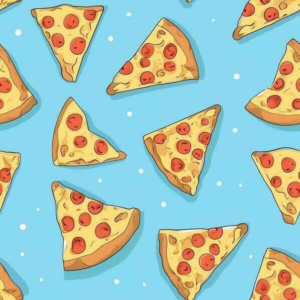 Download Colorful Pizza Slice Seamless Pattern on Blue Background ...