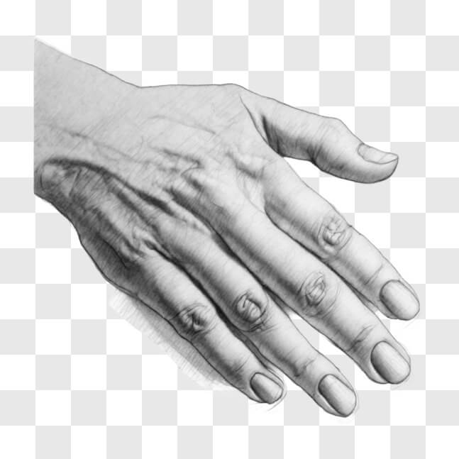 Download Black and White Drawing of Human Hand Anatomy Sketches Online ...