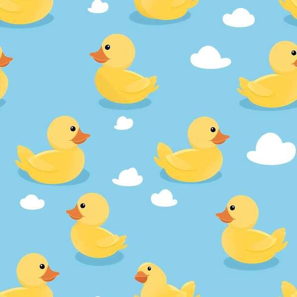 Download Seamless Pattern of Flying Yellow Rubber Ducks in the Sky ...