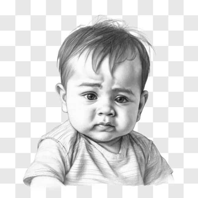 Download Charming graphite drawing of a smiling baby Sketches Online ...