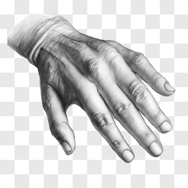 Download Black and White Drawing of Human Hand Anatomy Sketches Online ...