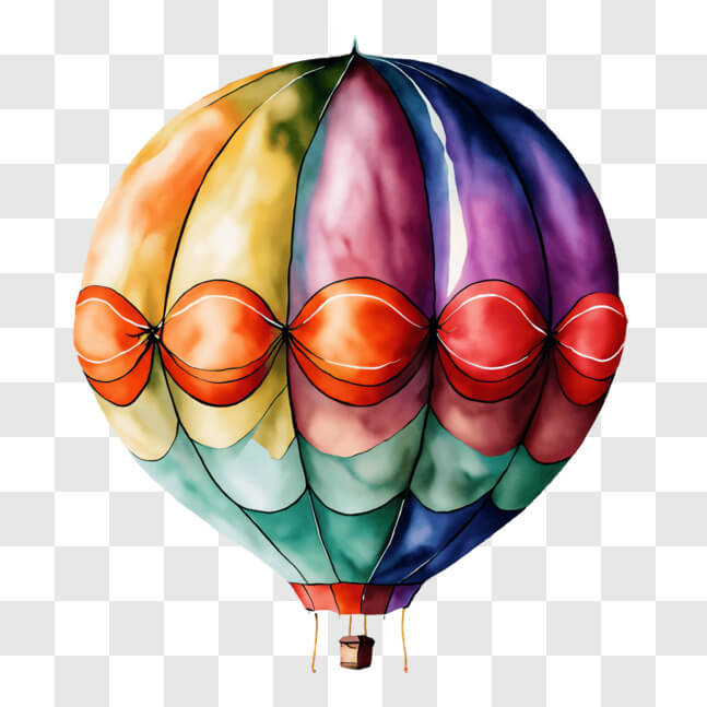 Download Colorful Hot Air Balloon Floating in the Air PNGs Online ...
