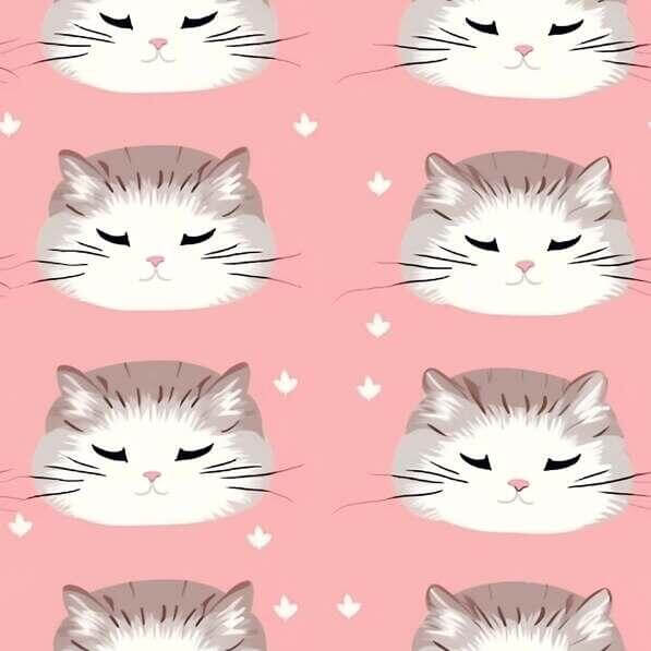 Download Seamless Pink Cat Pattern Background Patterns Online ...