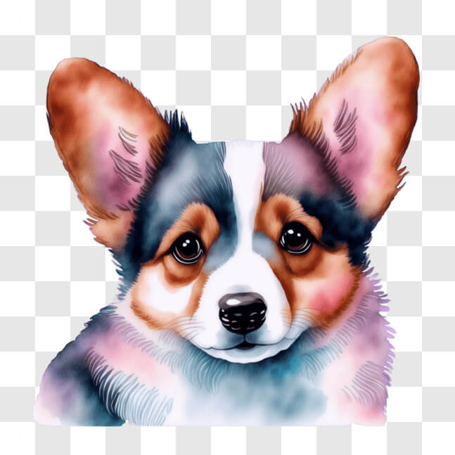 Download Adorable Corgi Puppy Watercolor Painting PNGs Online ...