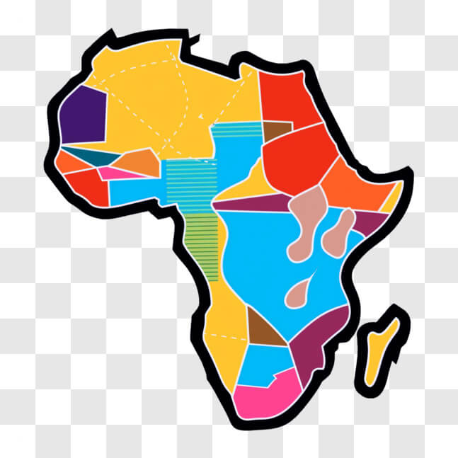 Download Colorful Map of Africa made of different pieces PNGs Online ...