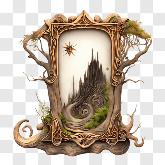 Download Ornate Tree-shaped Frame with Vines and Flowers PNGs Online ...